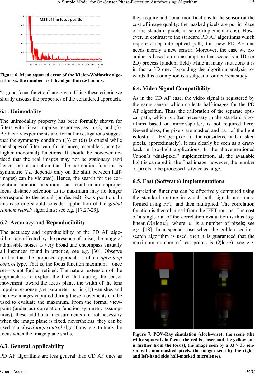 A Simple Model For On Sensor Phase Detection Autofocusing Algorithm