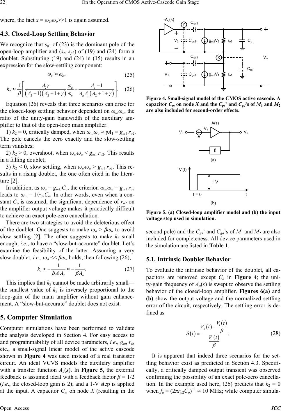 On the Operation of CMOS Active-Cascode Gain Stage