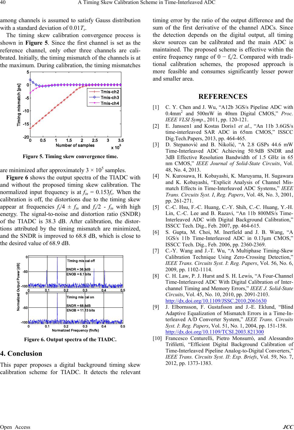 A Timing Skew Calibration Scheme in Time-Interleaved ADC
