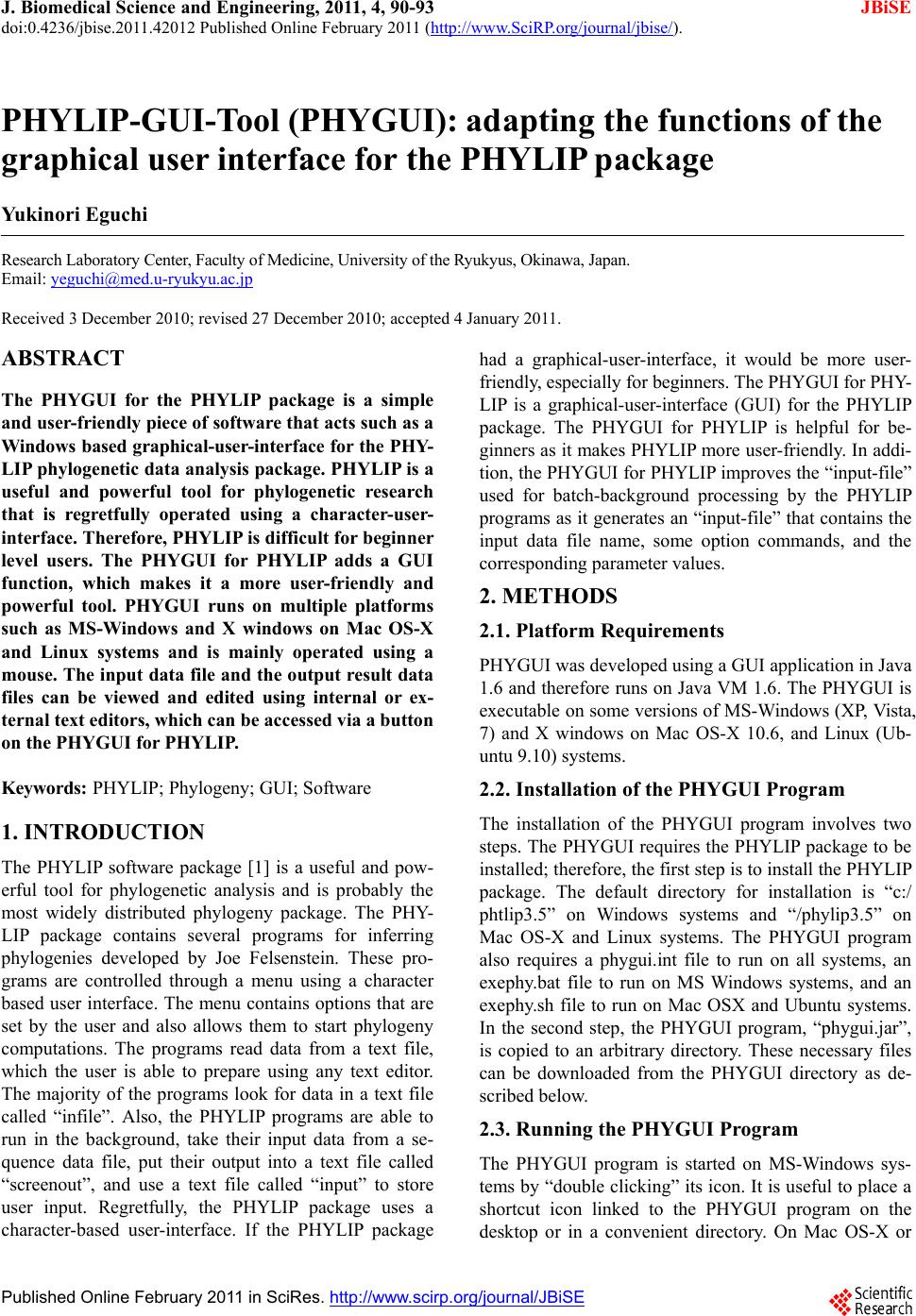 PHYLIP-GUI-Tool (PHYGUI): adapting the functions of the graphical user ...