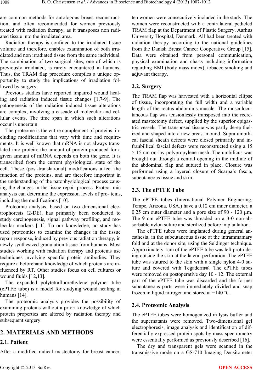 A proteomic analysis of the effect of radiation therapy on wound ...