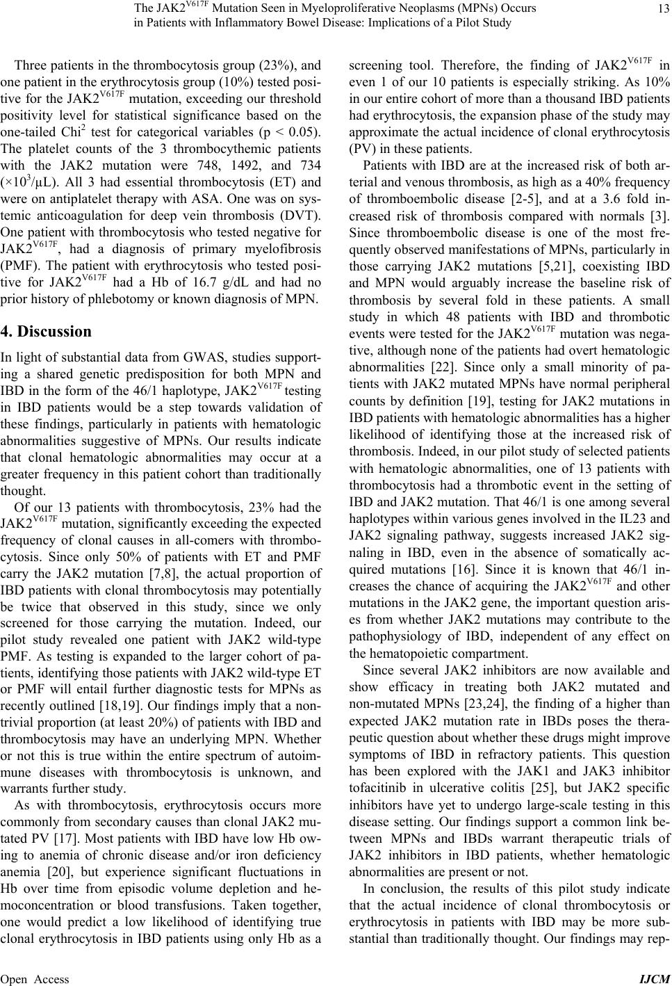 The JAK2 V617F Mutation Seen in Myeloproliferative Neoplasms (MPNs ...