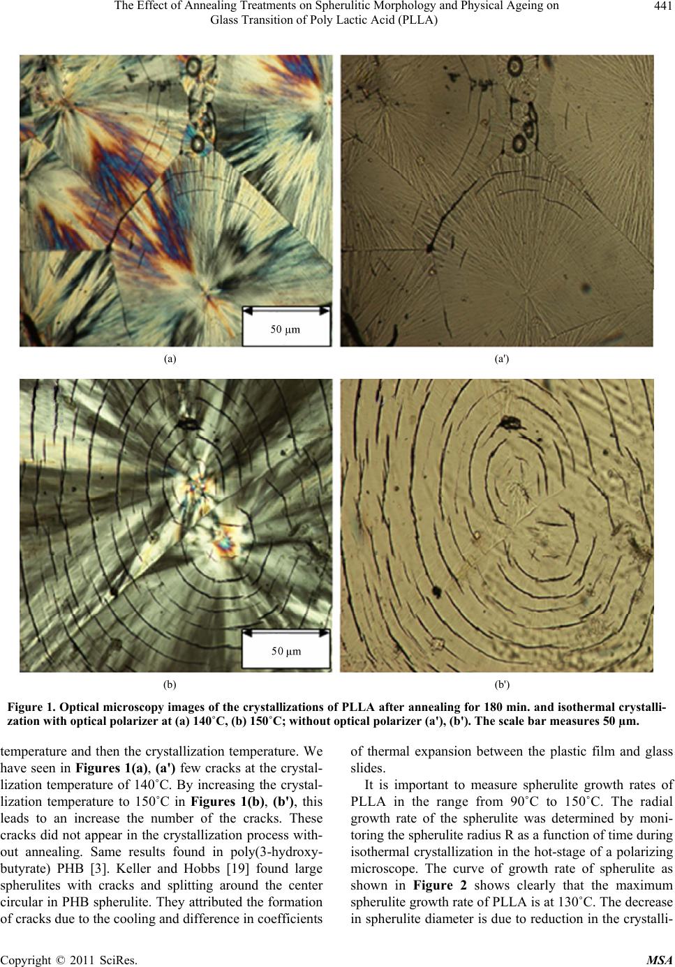 The Effect of Annealing Treatments on Spherulitic Morphology and ...