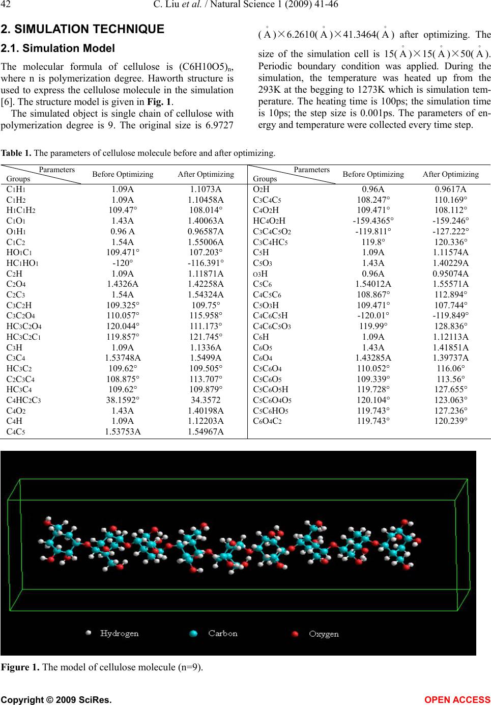 A Study of thermal decomposition in cellulose by molecular dynamics ...