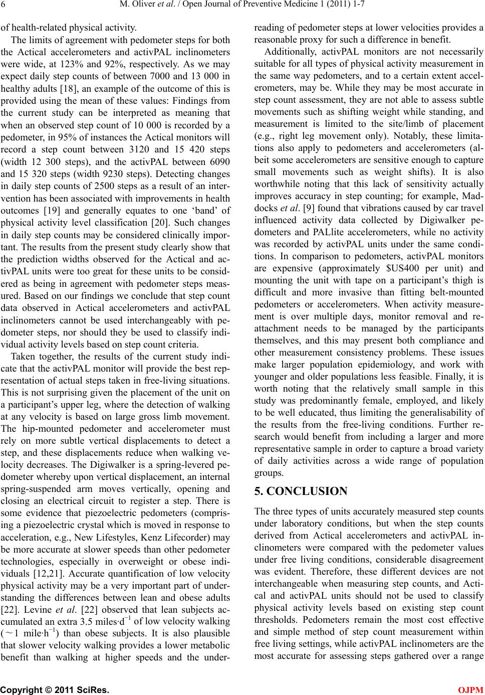 Counting Steps in Research: A Comparison of Accelerometry and Pedometry