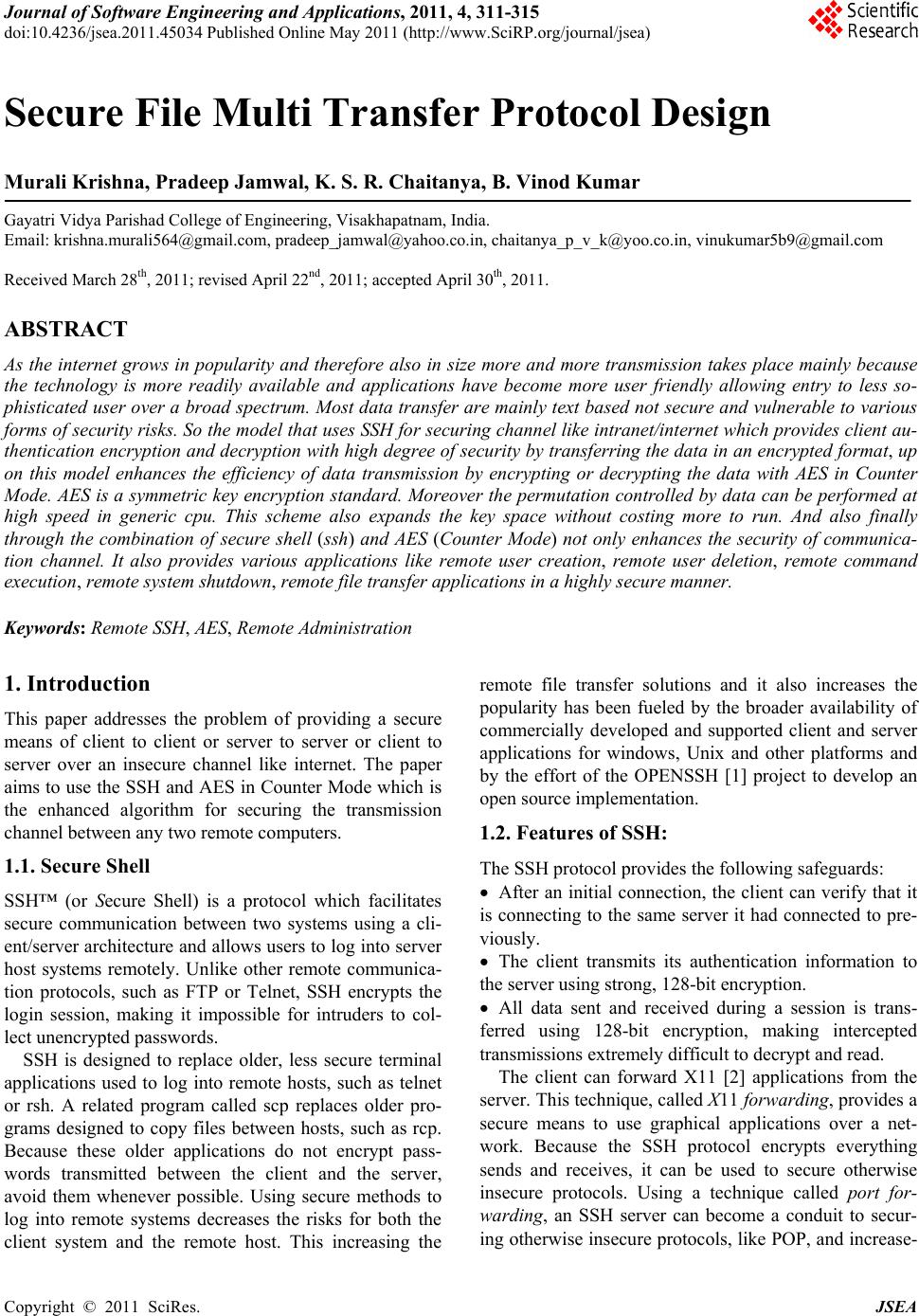 Secure File Multi Transfer Protocol Design