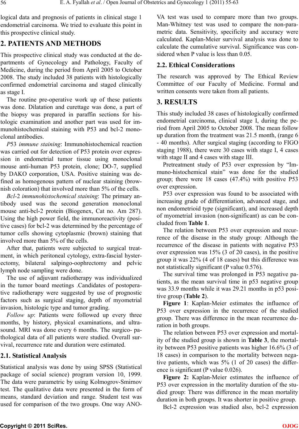 Preoperative evaluation of P53 and bcl-2 over expression in clinical ...