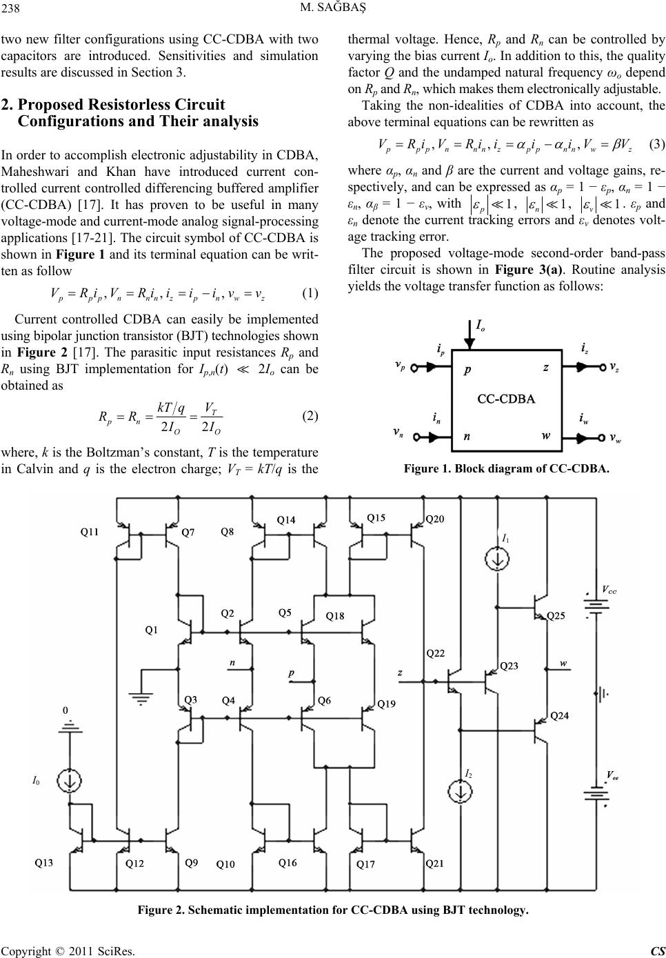 Electronically Tunable Minimum Component Biquadratic Filters for ...