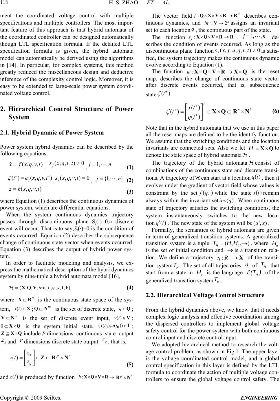Hierarchical Coordinated Control For Power System Voltage Using Linear Temporal Logic