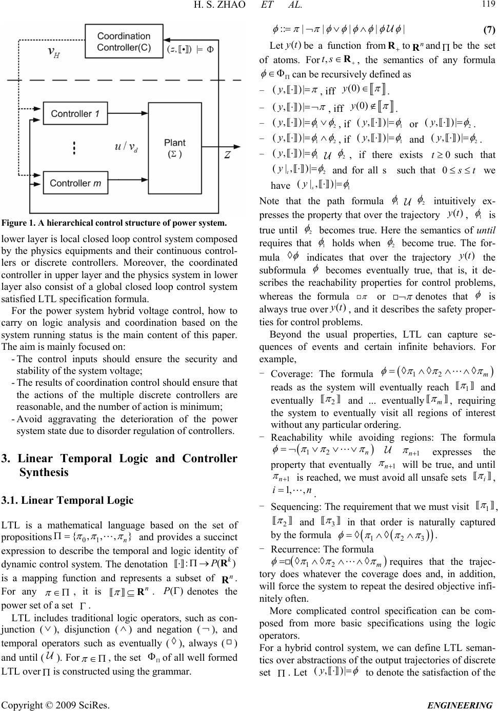 Hierarchical Coordinated Control For Power System Voltage Using Linear Temporal Logic
