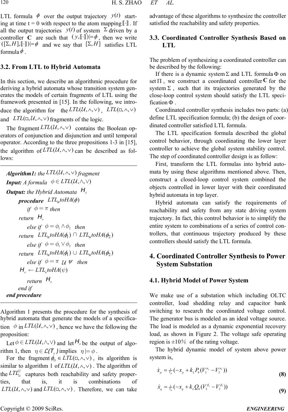 Hierarchical Coordinated Control For Power System Voltage Using Linear Temporal Logic