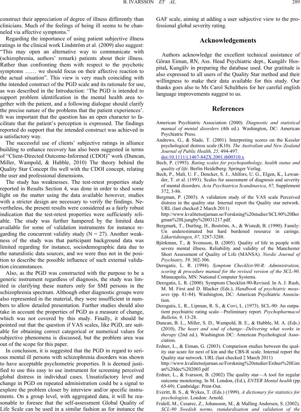 The Self-Assessment Perceived Global Distress Scale-Reliability and ...