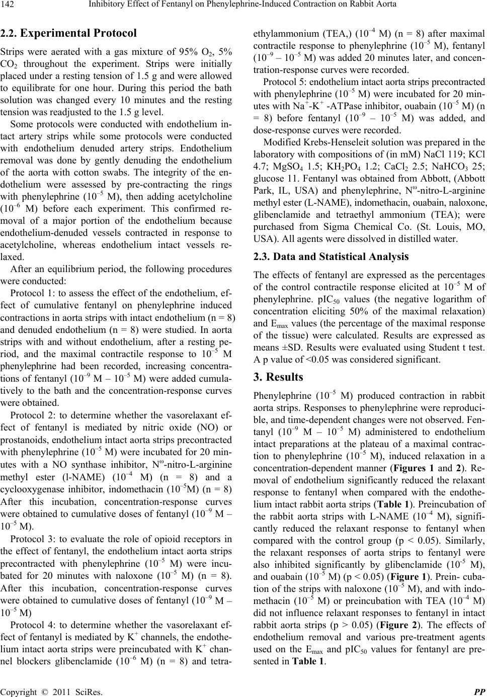 Inhibitory Effect of Fentanyl on Phenylephrine-Induced Contraction on ...