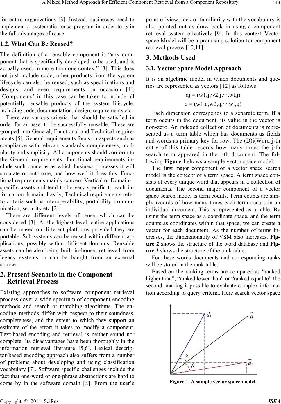 A Mixed Method Approach for Efficient Component Retrieval from a Component Repository