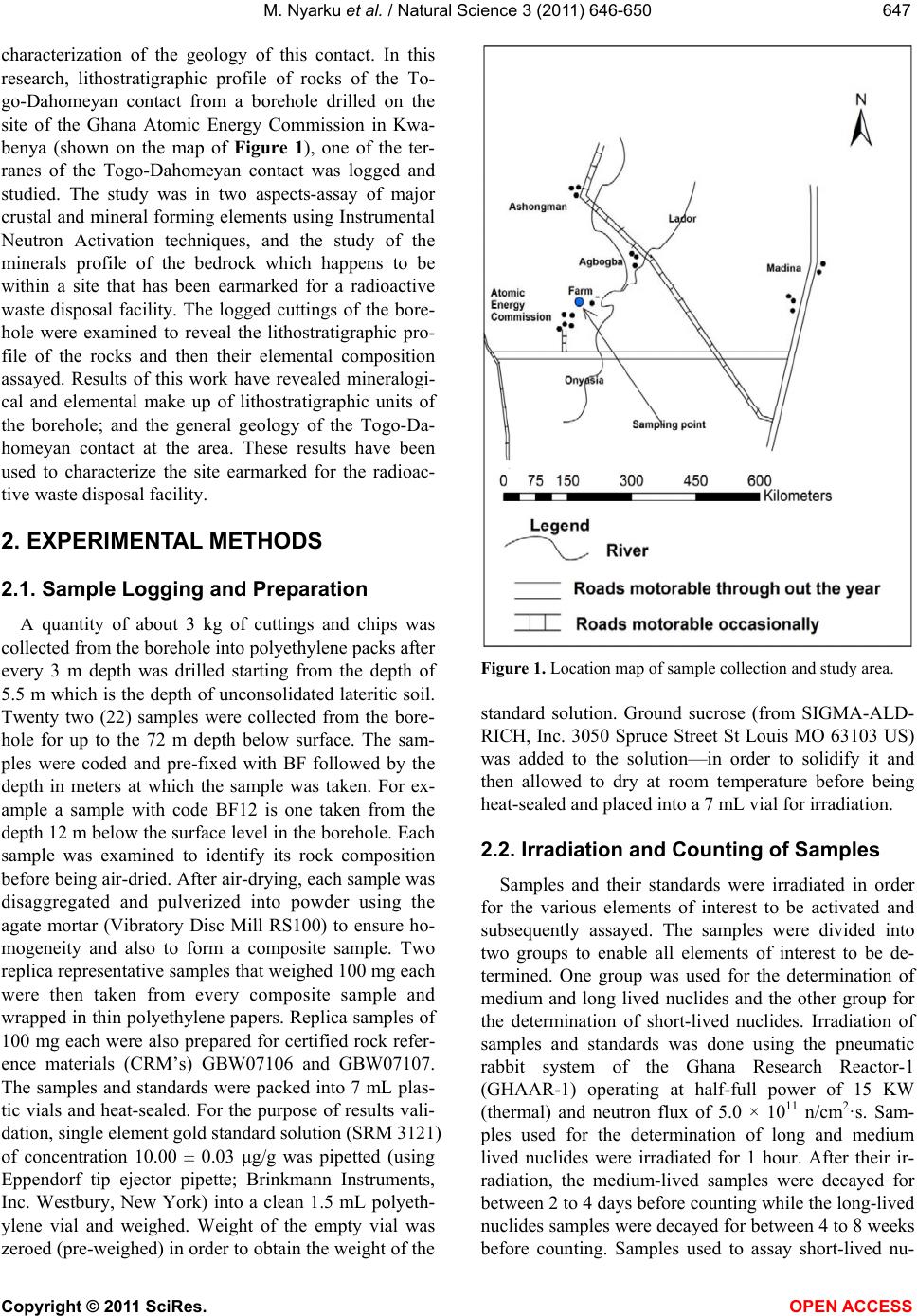 Major elements and lithostratigraphic study of the contact rocks of the ...