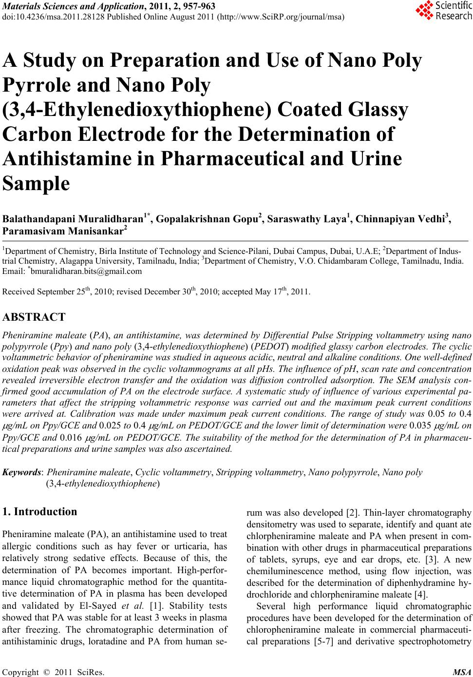 A Study on Preparation and Use of Nano Poly Pyrrole and Nano Poly (3,4 ...
