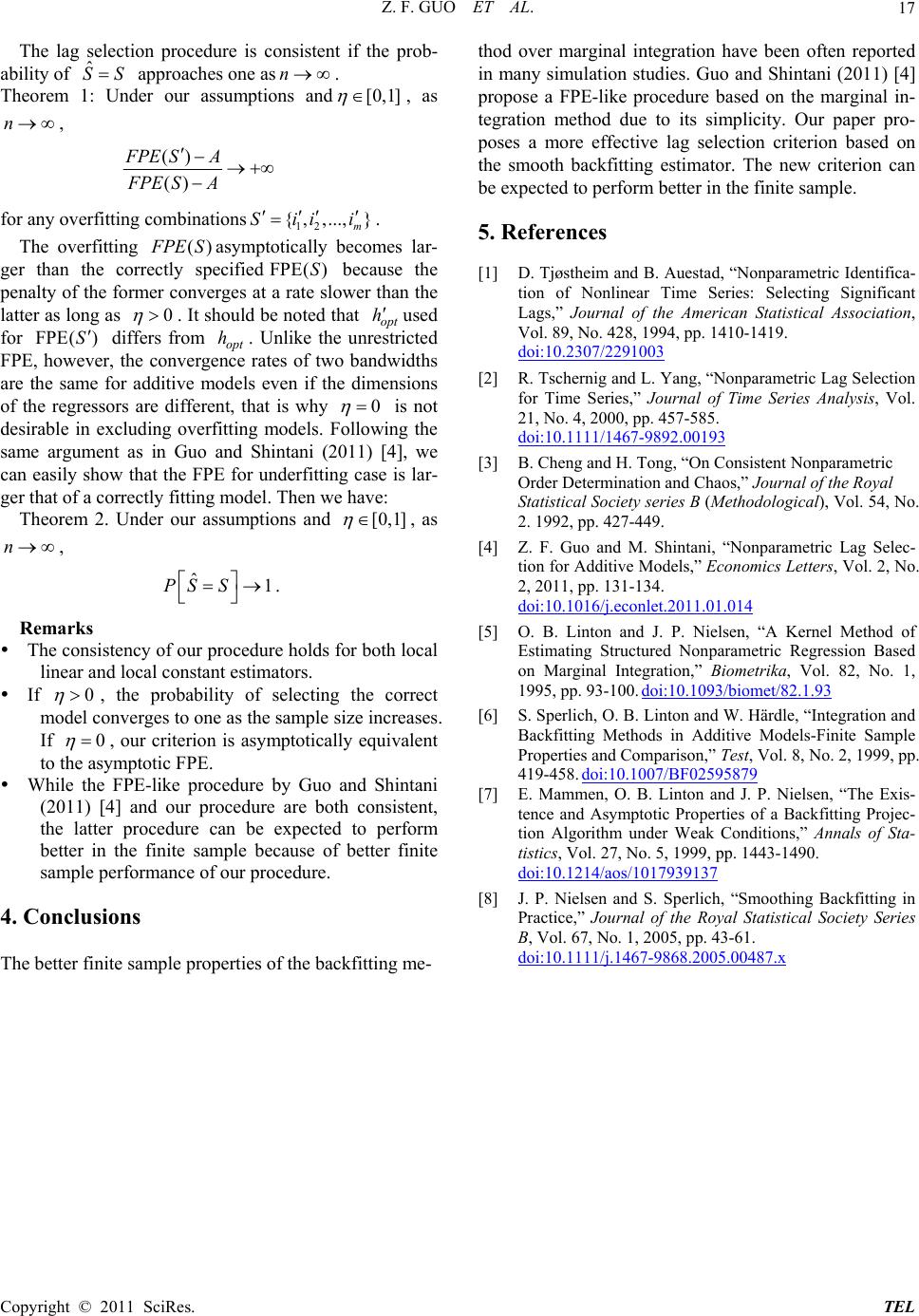 Nonparametric Lag Selection for Additive Models based on the Smooth Backfitting Estimator