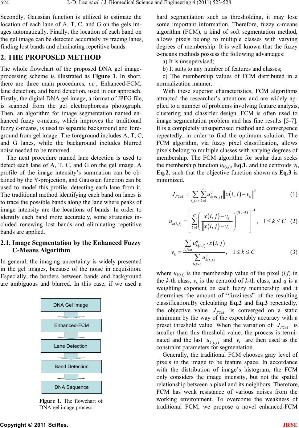 Automatic DNA sequencing for electrophoresis gels using image processing algorithms