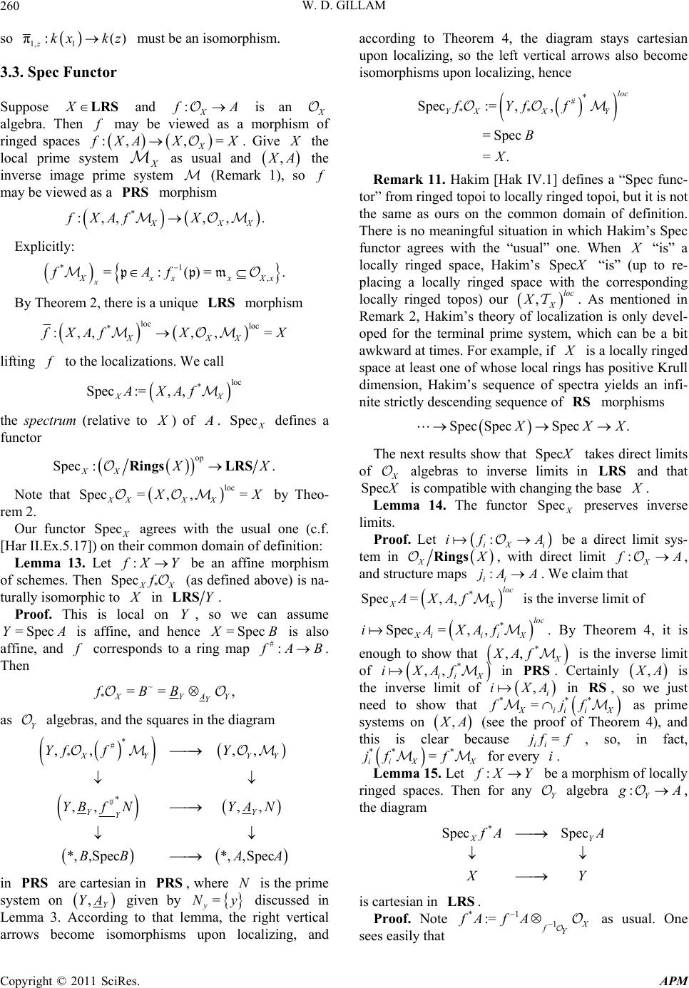 Localization of Ringed Spaces