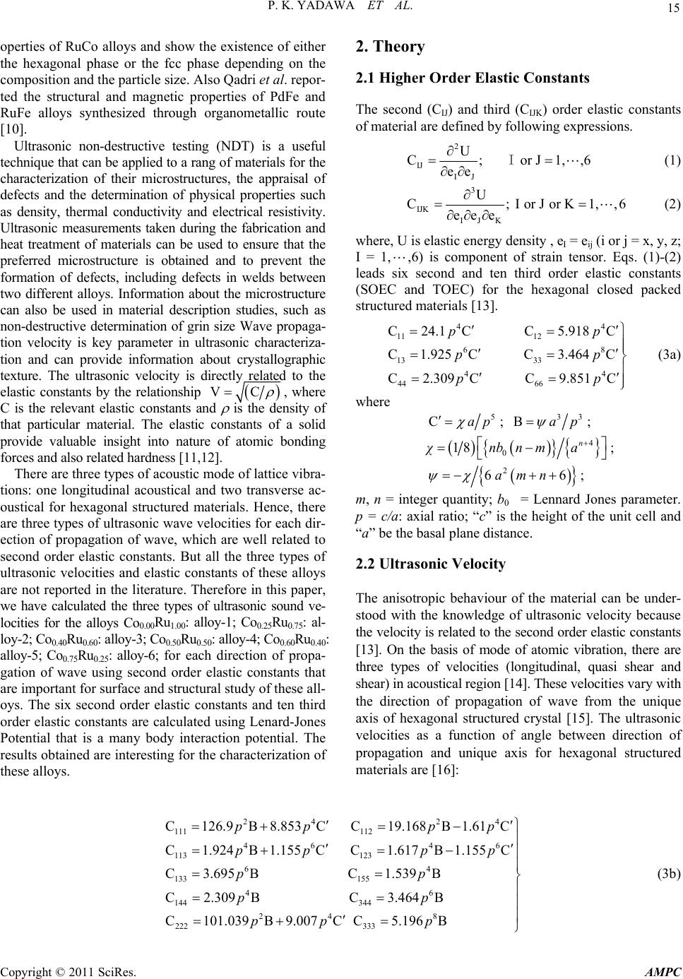 Acoustic Wave Propagation in Nanocrystalline RuCo Alloys