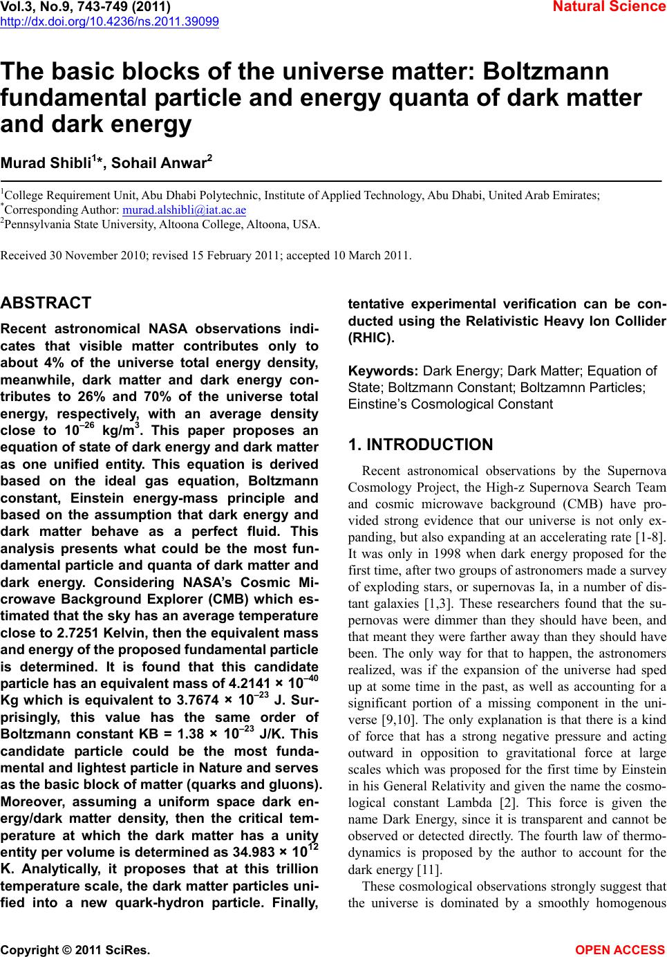 Dark Matter Equation