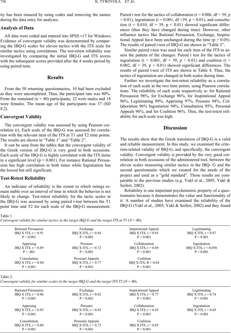 Translation and Standardization of the Extended Influence Behavior ...