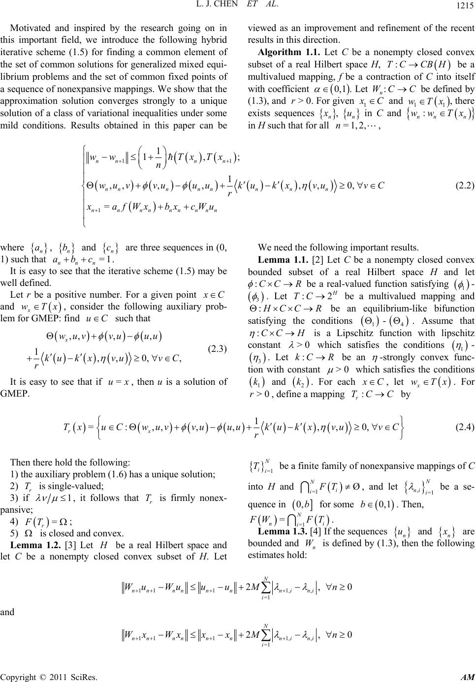 Strong Convergence Of An Iterative Method For Generalized Mixed Equilibrium Problems And Fixed