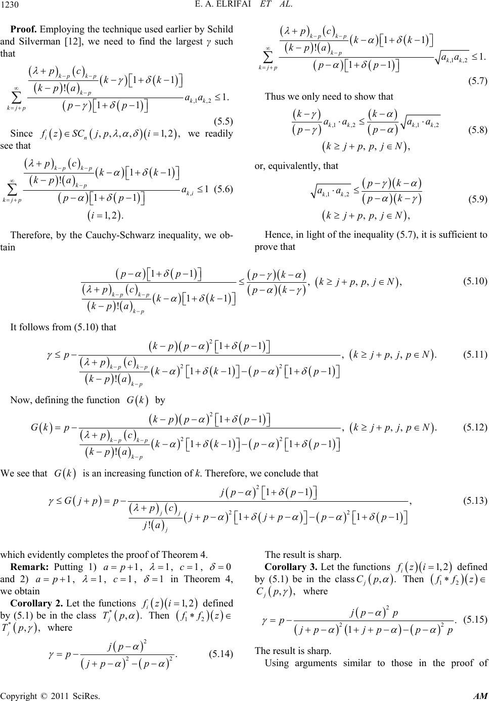 Generalization Of Certain Subclasses Of Multivalent Functions With Negative Coefficients Defined