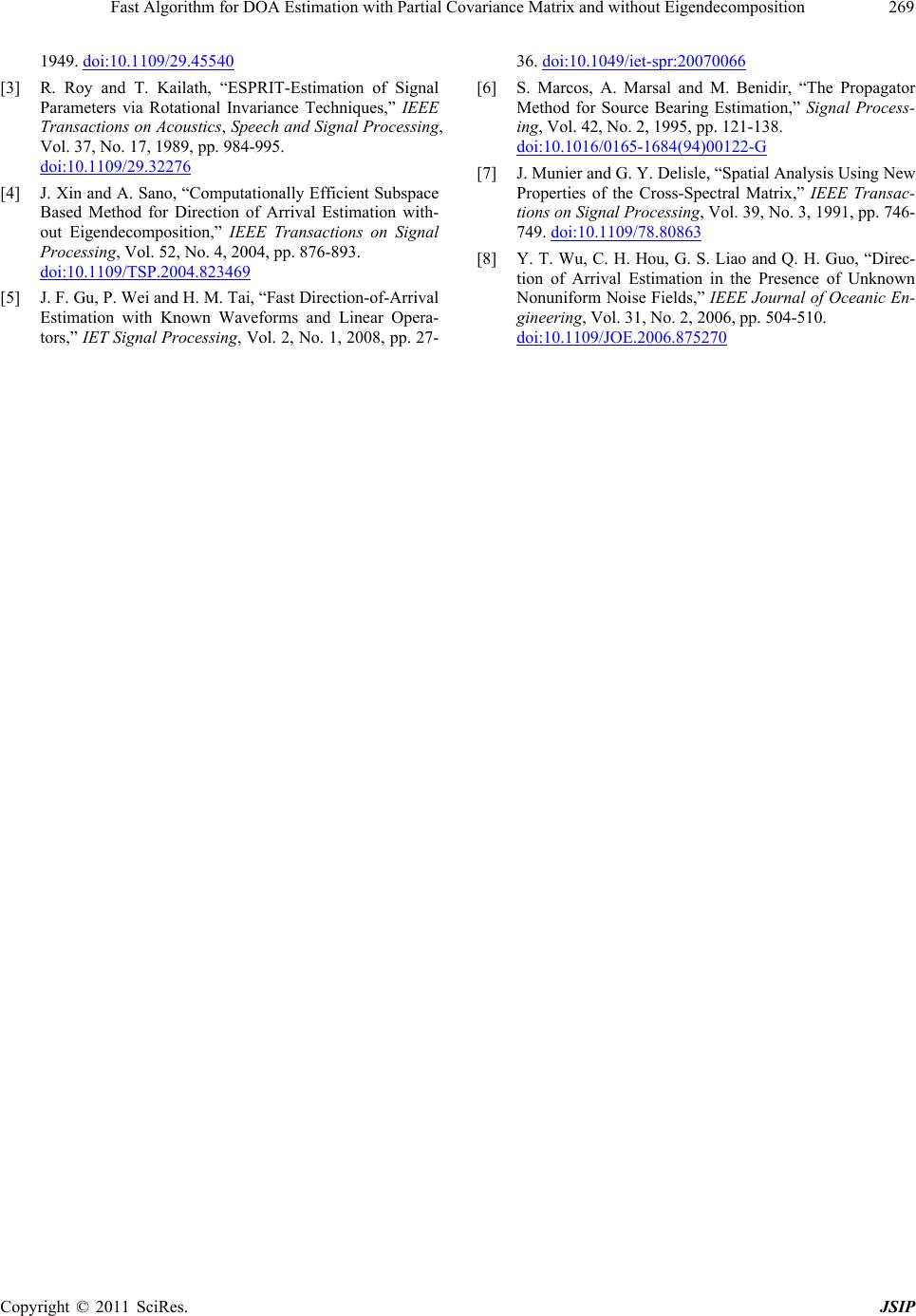 Fast Algorithm For Doa Estimation With Partial Covariance Matrix And