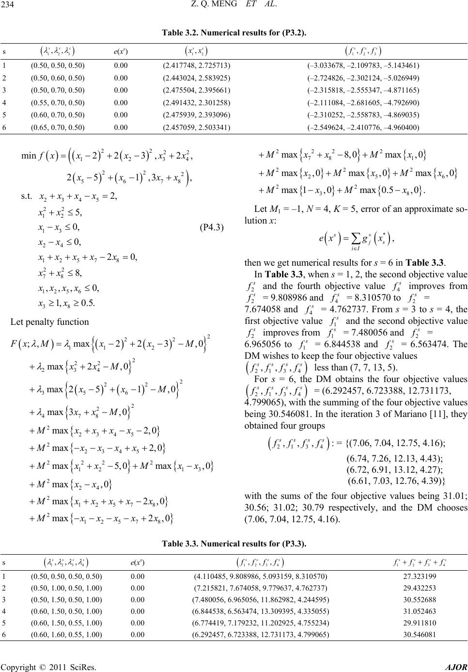 An Objective Penalty Functions Algorithm for Multiobjective Optimization Problem