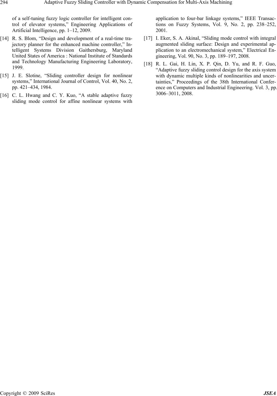 Adaptive Fuzzy Sliding Controller With Dynamic Compensation For Multi Axis Machining