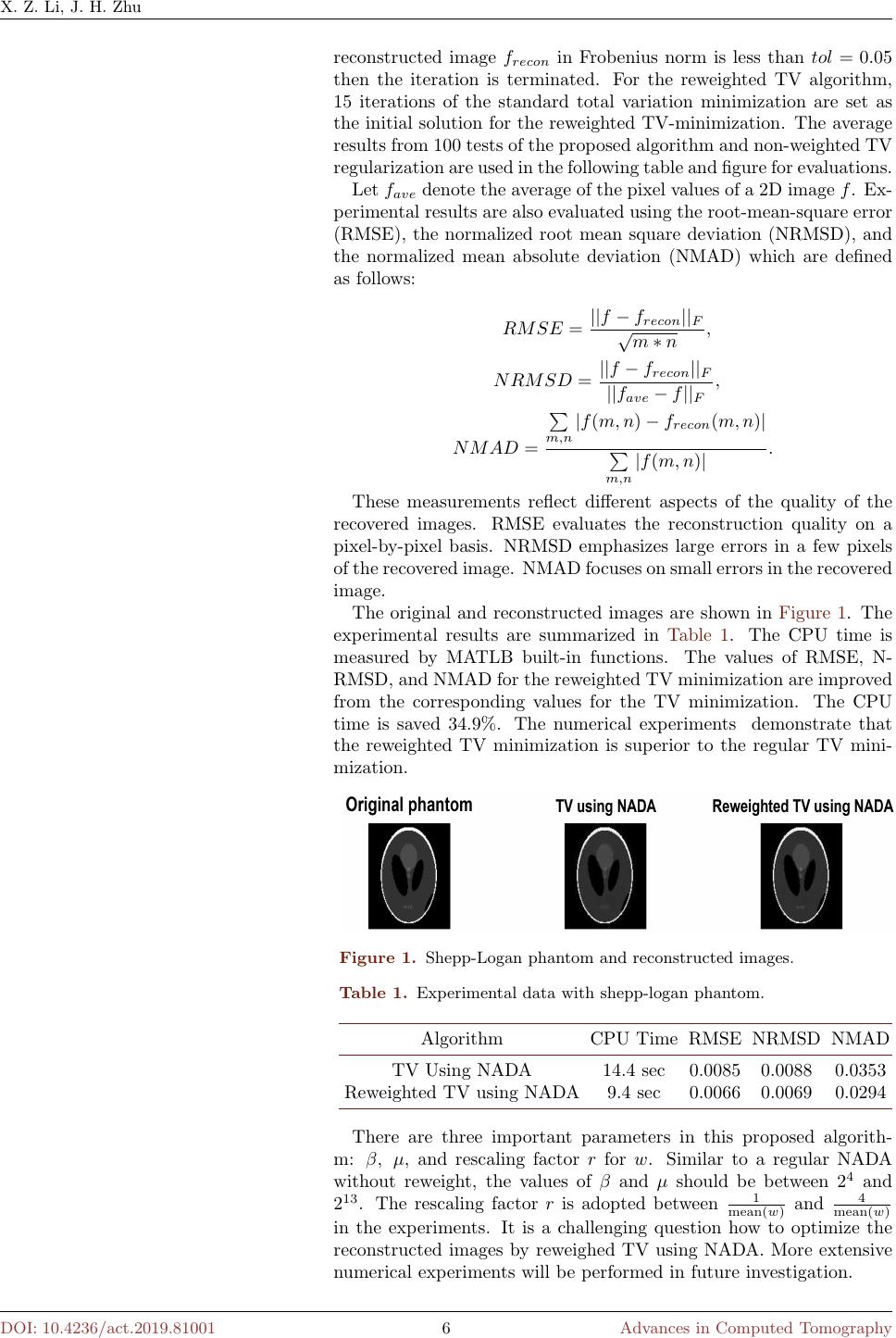 A Reweighted Total Variation Algorithm with the Alternating Direction Method for Computed Tomography