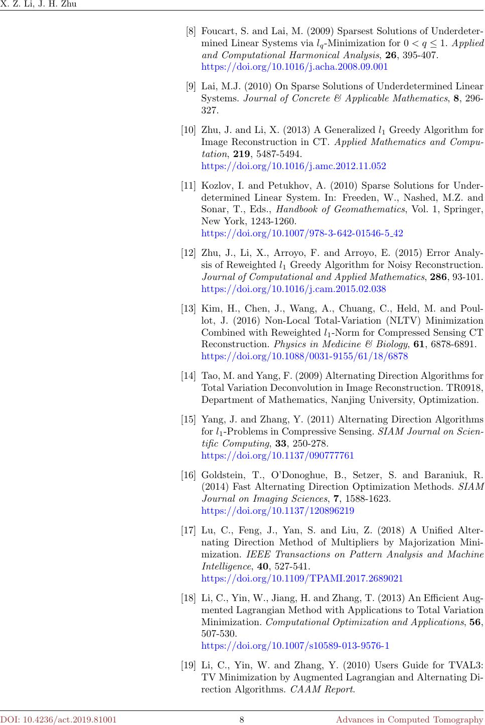 A Reweighted Total Variation Algorithm with the Alternating Direction Method for Computed Tomography