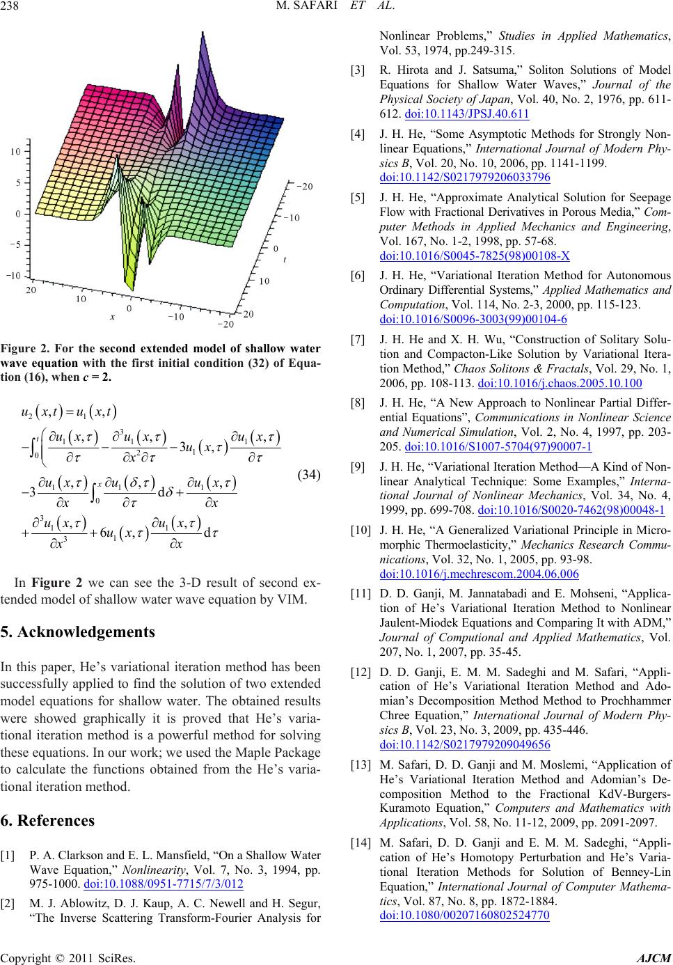 Analytical Solution of Two Extended Model Equations for Shallow Water ...