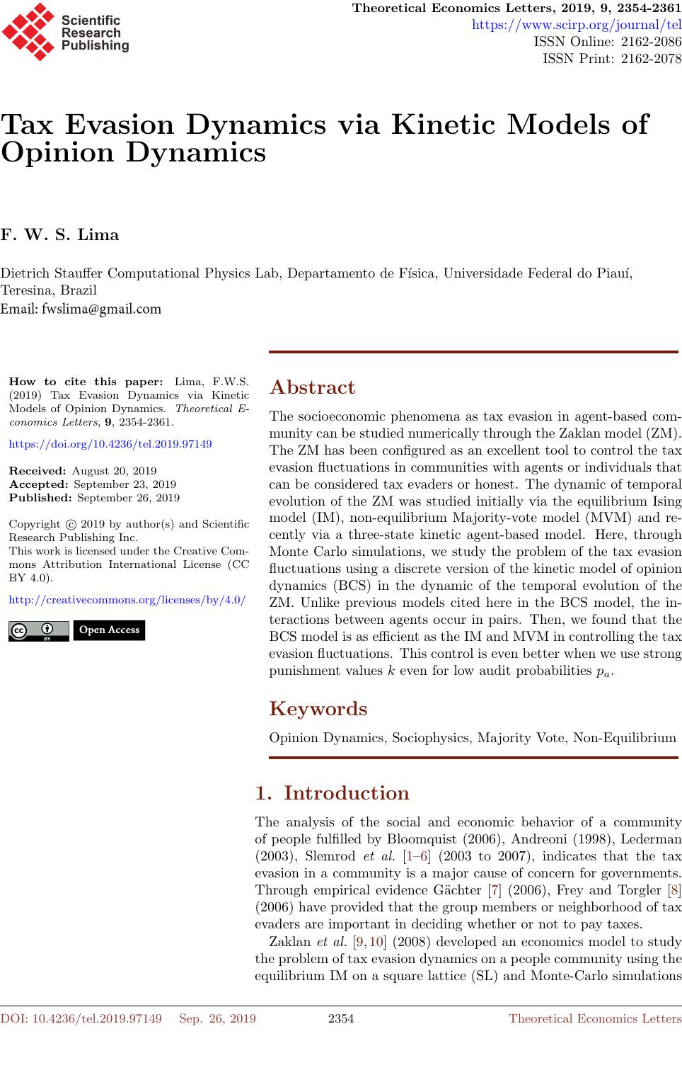 Tax Evasion Dynamics via Kinetic Models of Opinion Dynamics